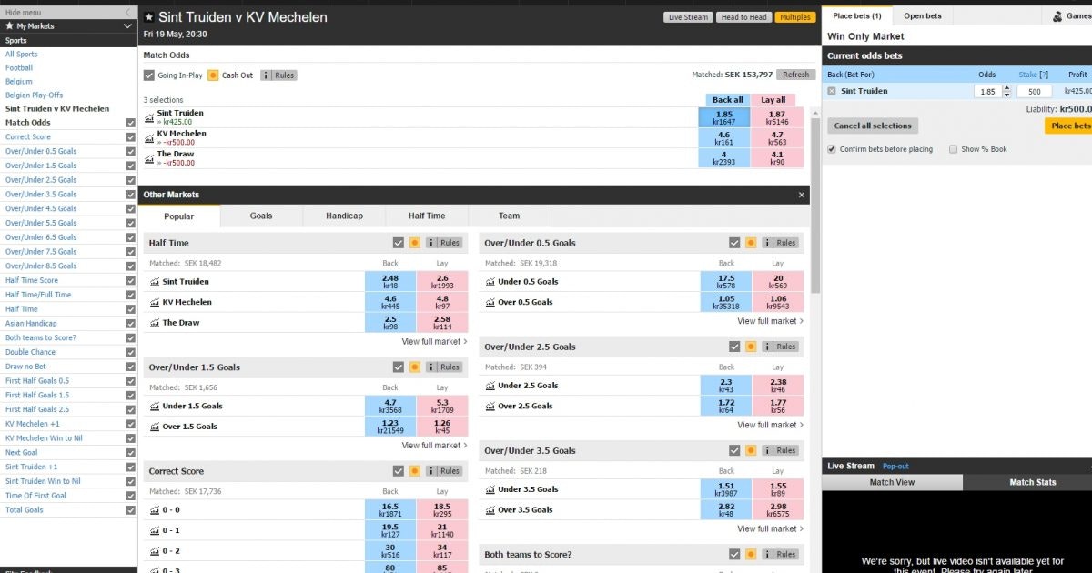 Betfair Exchange Bonus » Riskfritt Spel » Bästa Spelbörsen